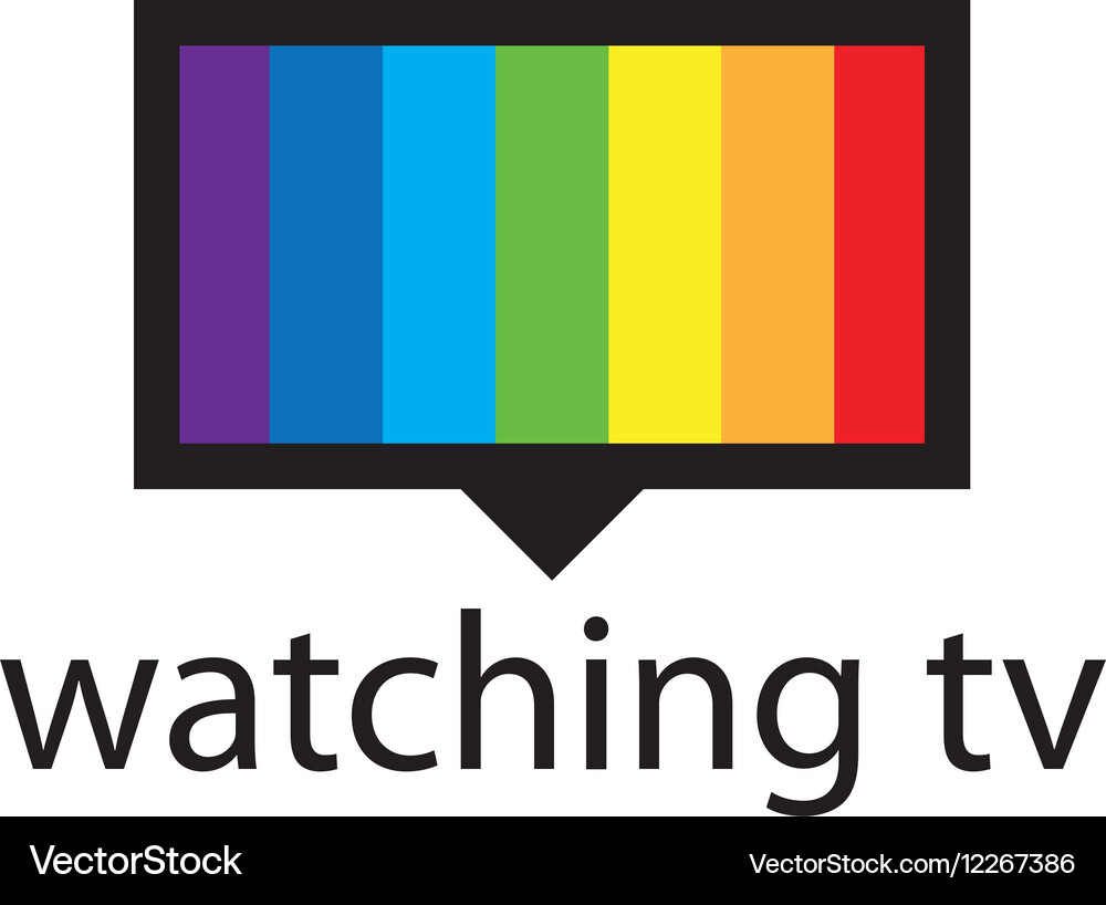 Logo with a spectrum in the tv screen Royalty Free Vector