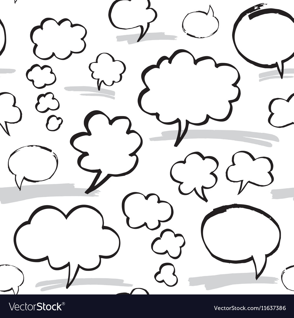 Marker speech bubbles seamless pattern Royalty Free Vector
