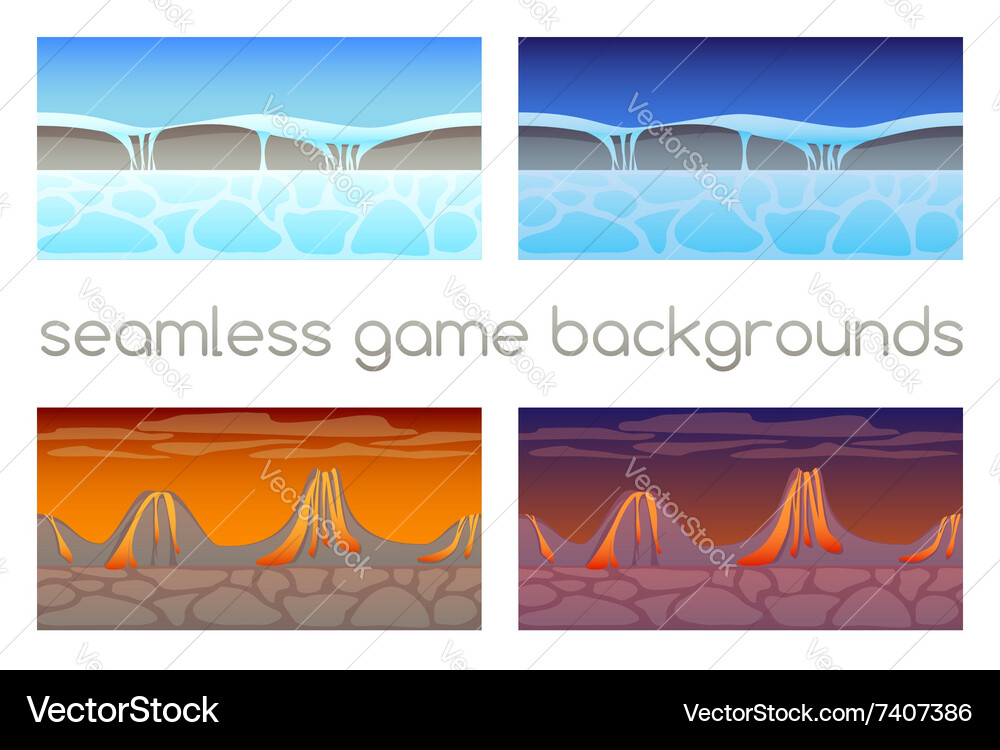 Set of 4 seamless game backgrounds Royalty Free Vector Image