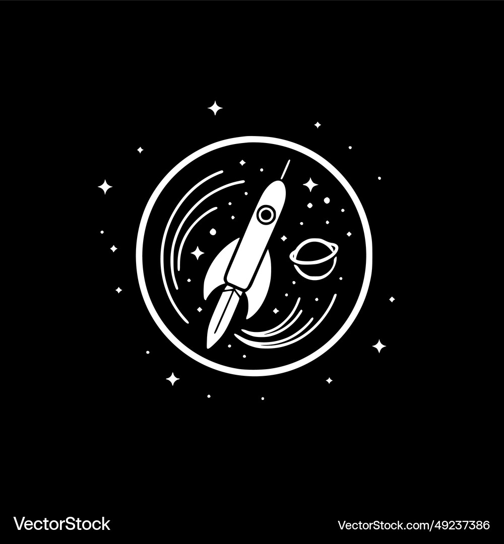 Space - minimalist and flat logo Royalty Free Vector Image