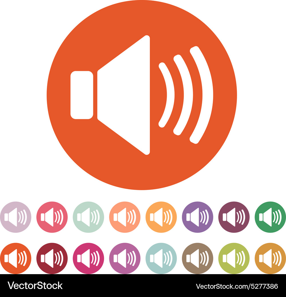 The speaker icon Sound symbol Flat Royalty Free Vector Image