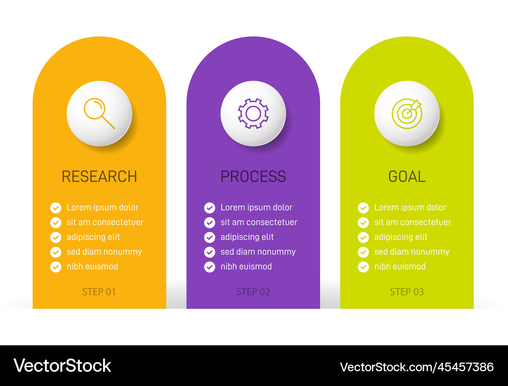 Vertical infographic design with icons and 3 Vector Image