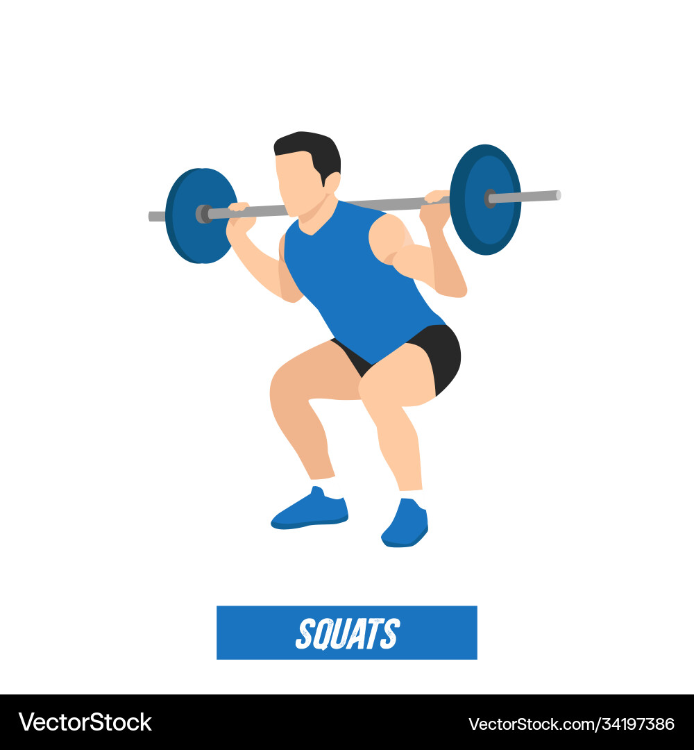 Young athlete powerlifter squat in powerlifting Vector Image