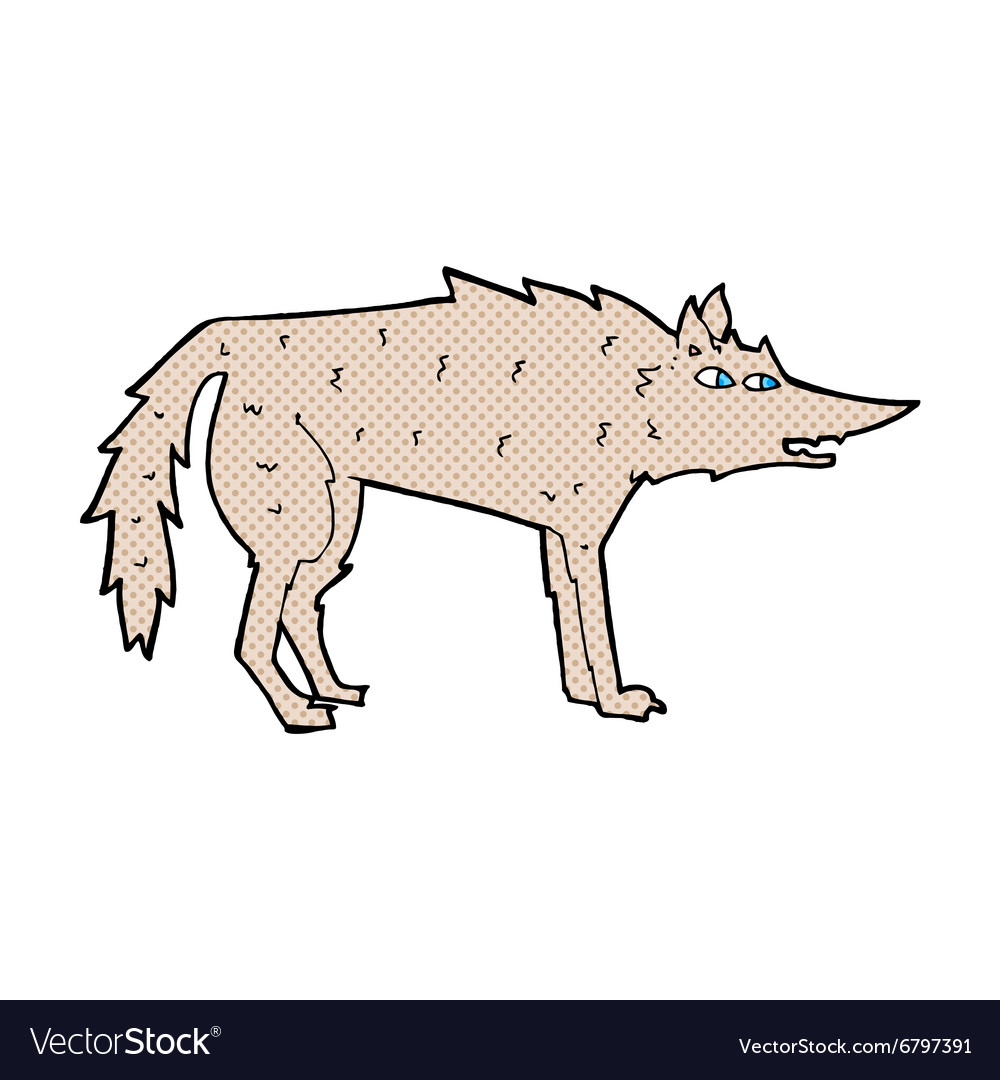 Comic cartoon wolf Royalty Free Vector Image - VectorStock