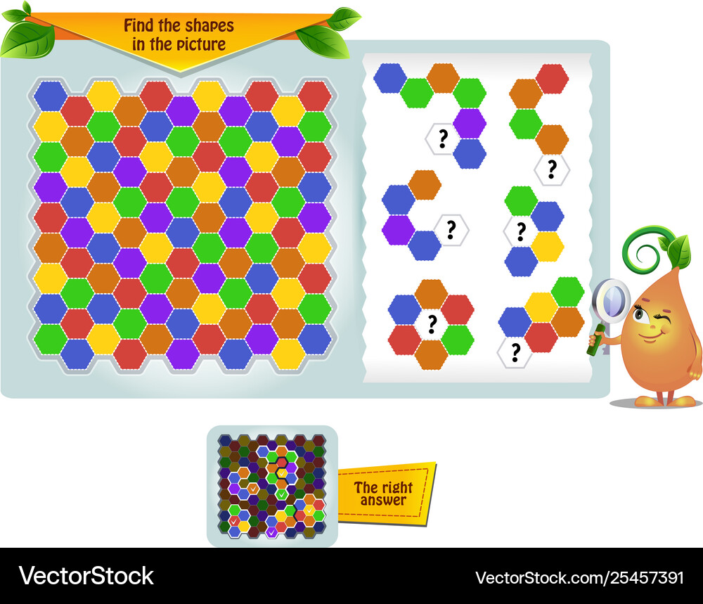 Find shapes in picture attention Royalty Free Vector Image