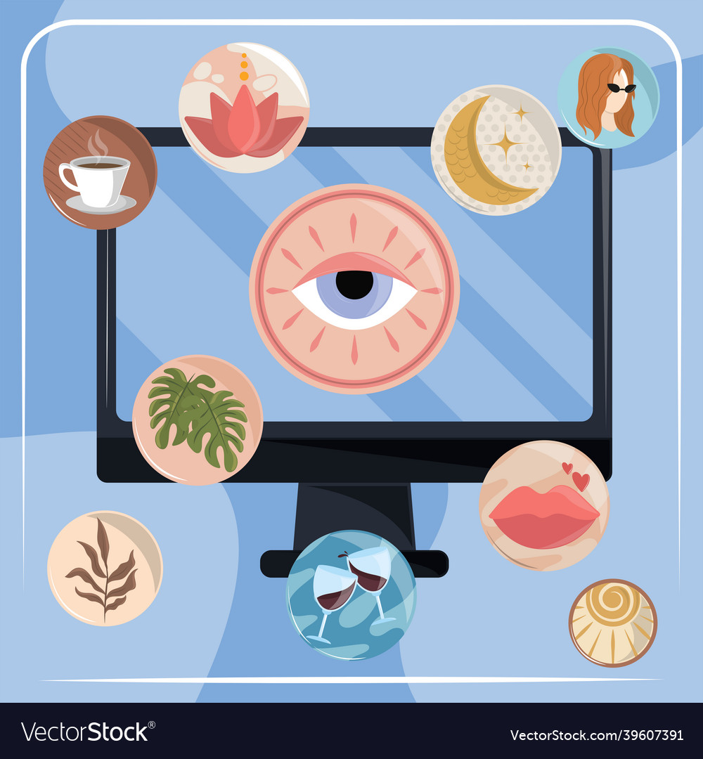 Highlights on computer Royalty Free Vector Image