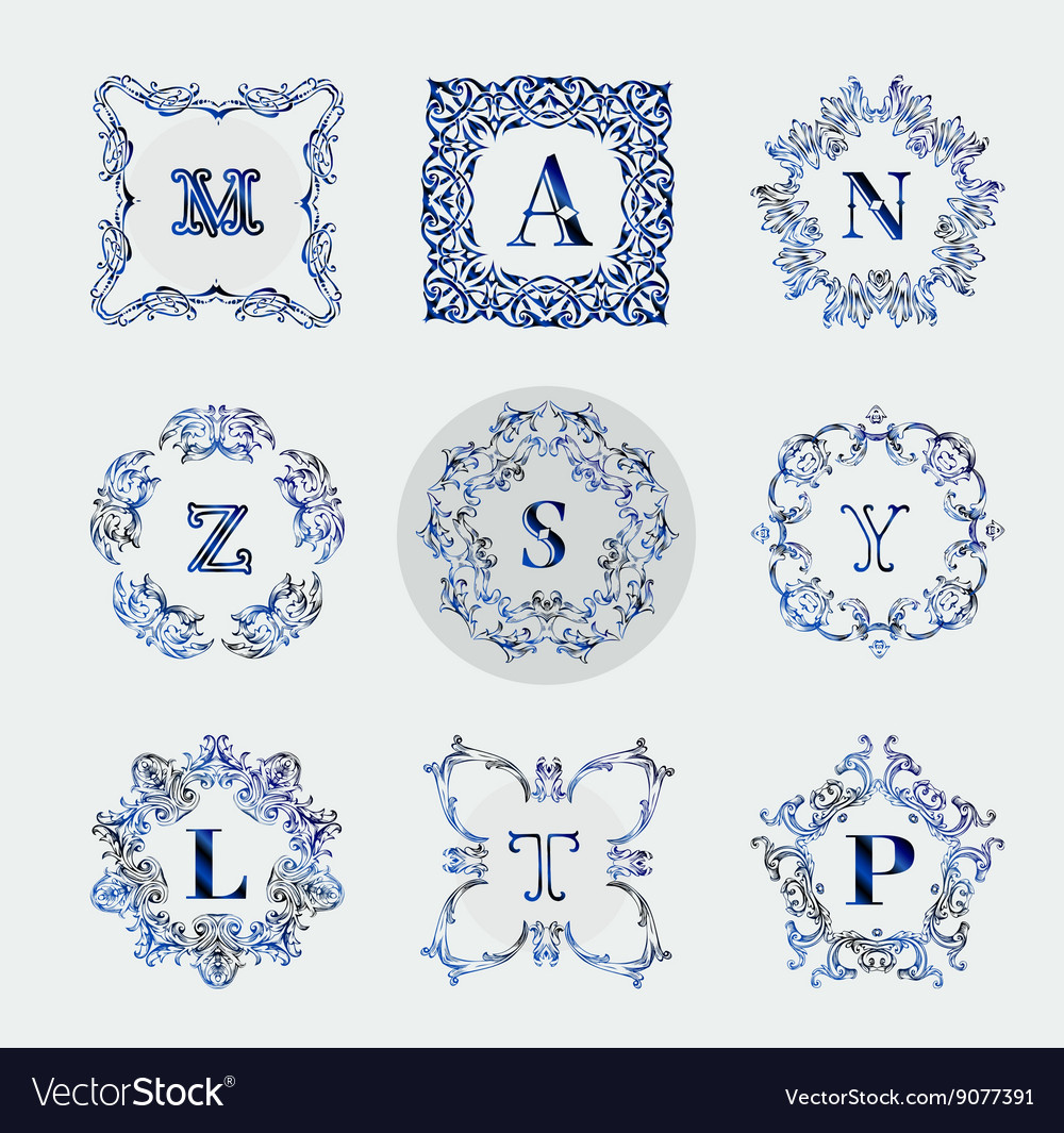 Monogram logo template Royalty Free Vector Image