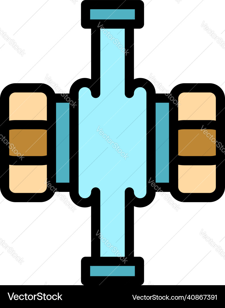 Motor water pump icon color outline Royalty Free Vector