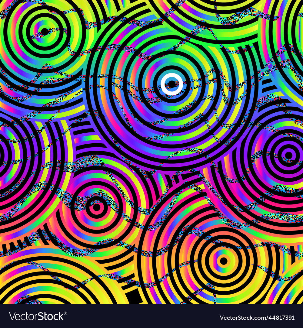 Neon circle seamless pattern Royalty Free Vector Image