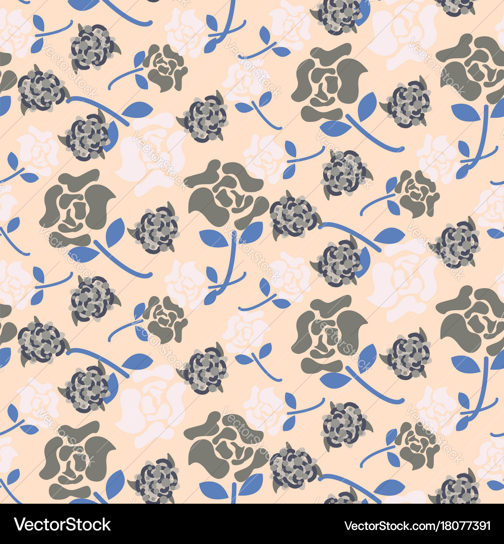 Pale rose pink and grey floral pattern seamless Vector Image