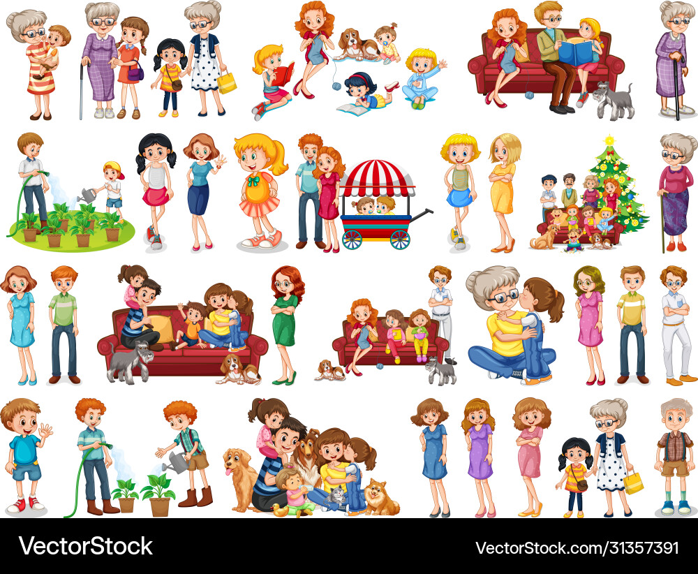 Set family member character Royalty Free Vector Image