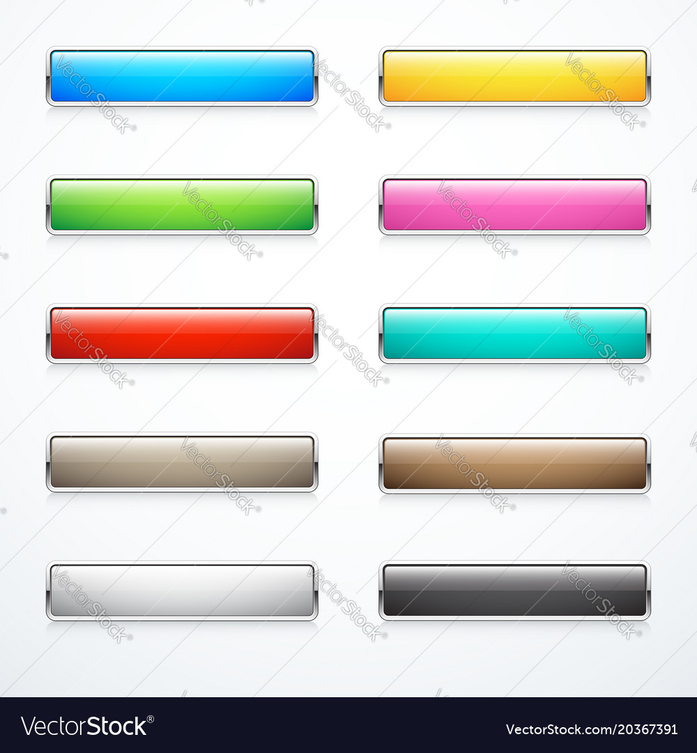 Set of rectangle buttons Royalty Free Vector Image