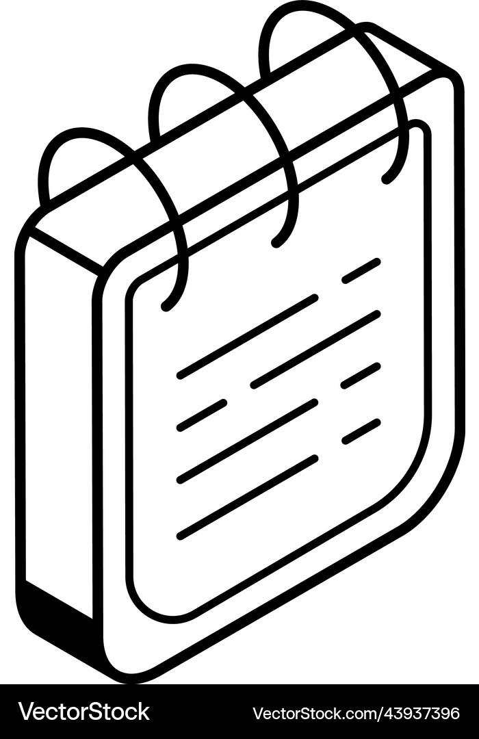 An icon of notepad in line design Royalty Free Vector Image