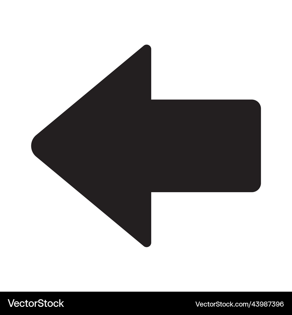 Arrow back icon backward button Royalty Free Vector Image