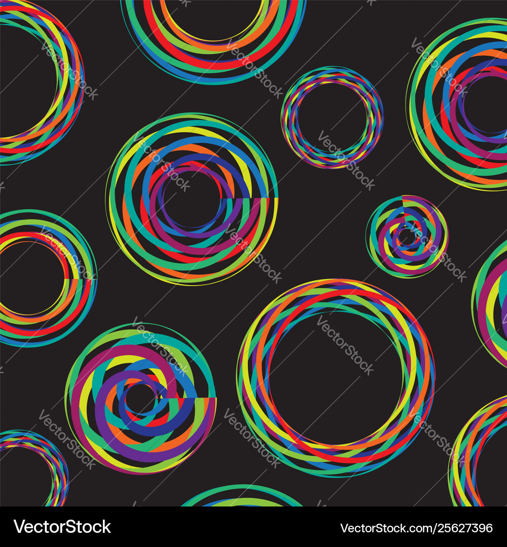 Colorful lines in 3d on black background Vector Image