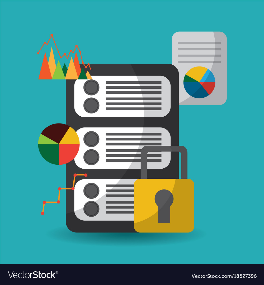 Data server security financial information Vector Image