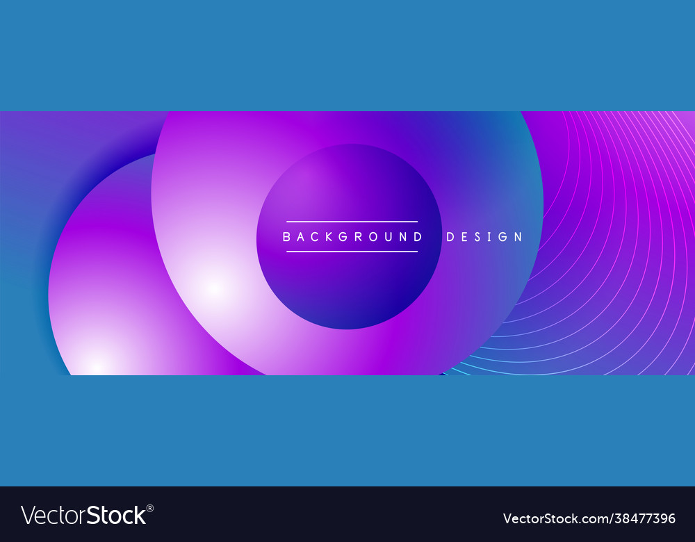 Gradient circles with shadows techno Royalty Free Vector