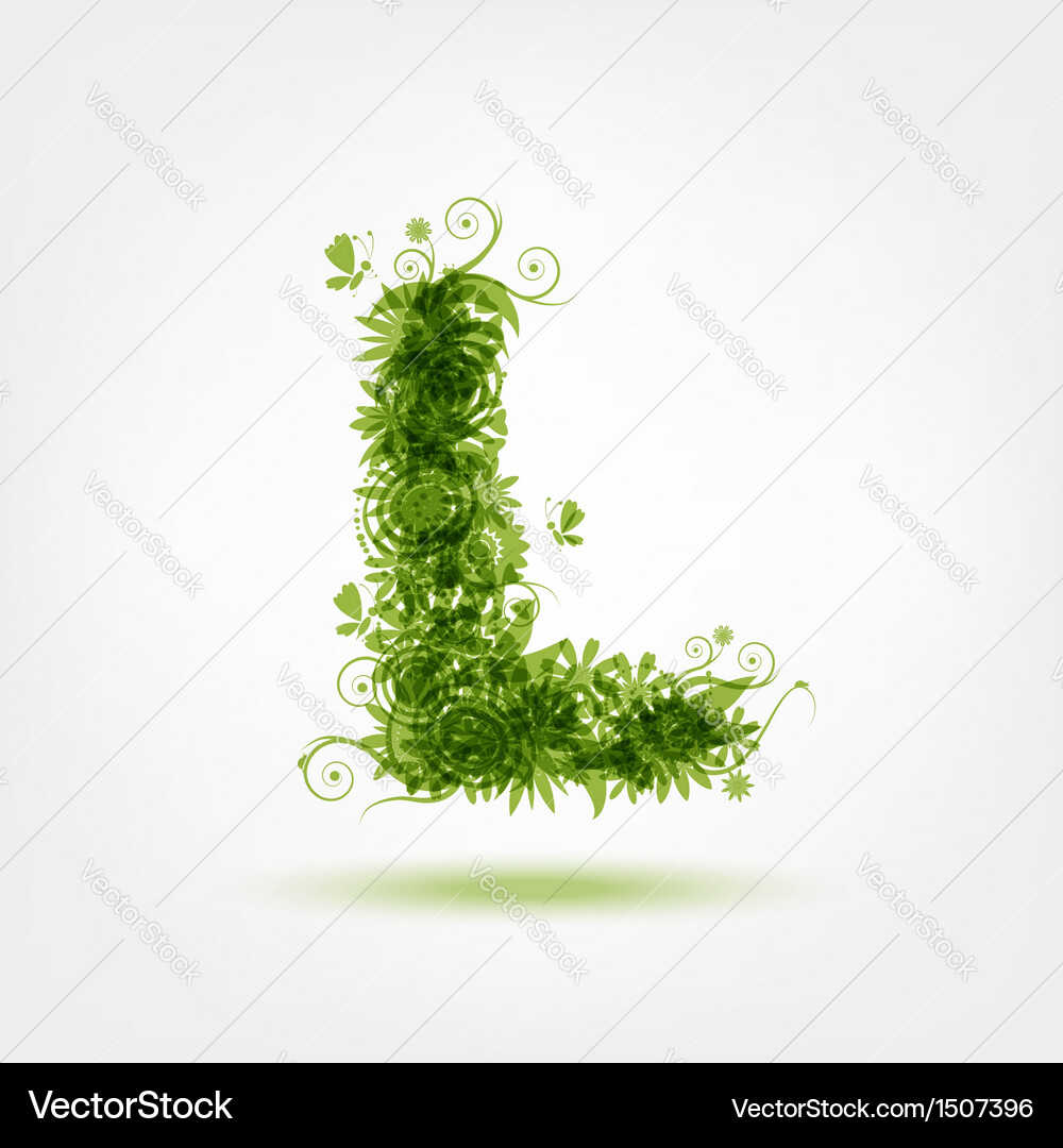 Green eco letter l for your design Royalty Free Vector Image
