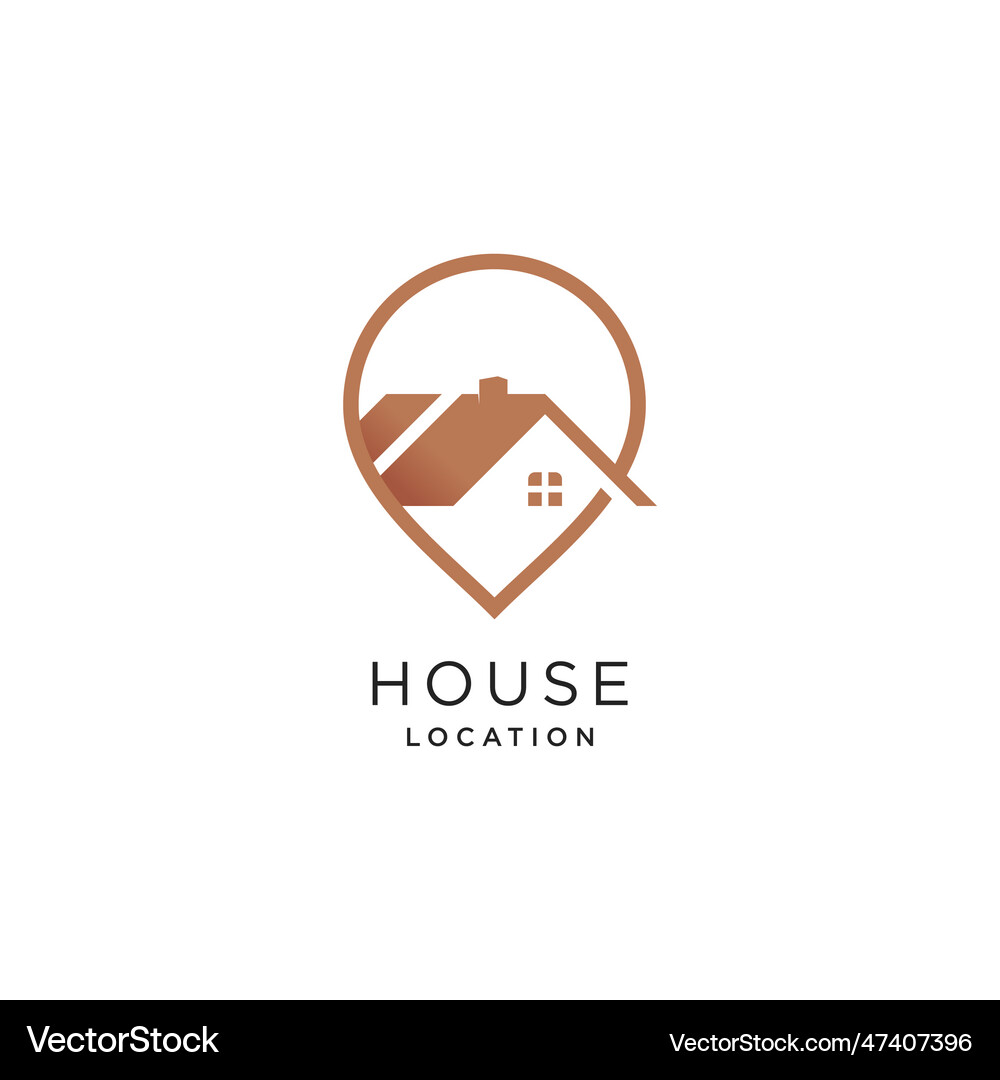 House logo design with modern pin concept Vector Image