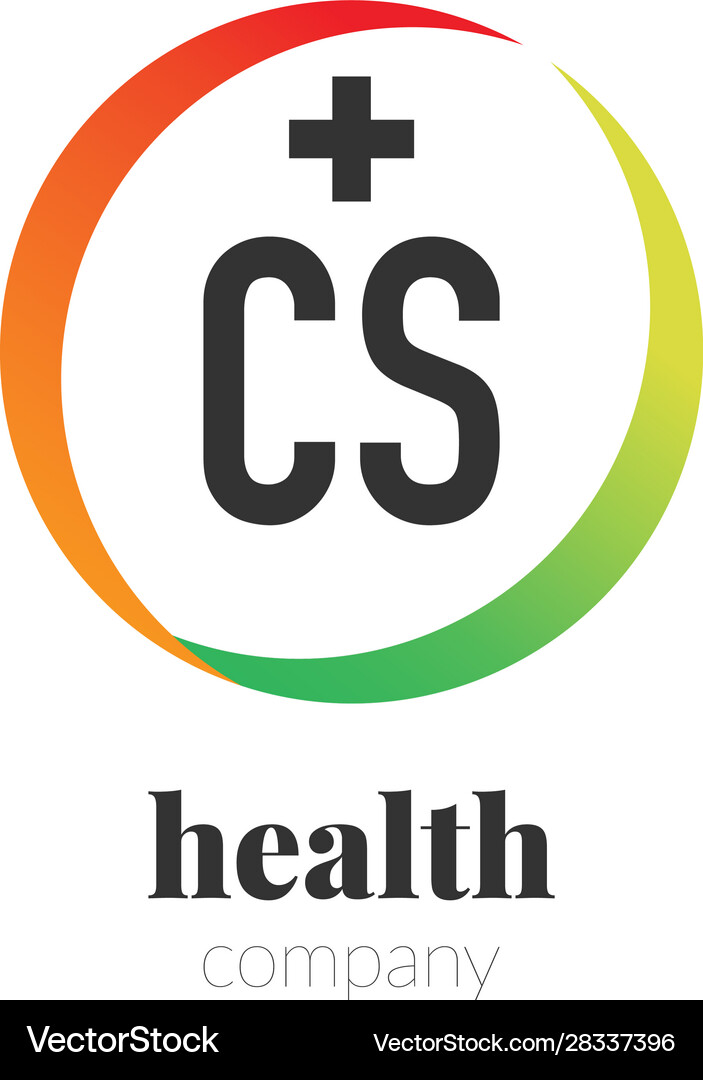 Initial letter cs creative health logo company Vector Image
