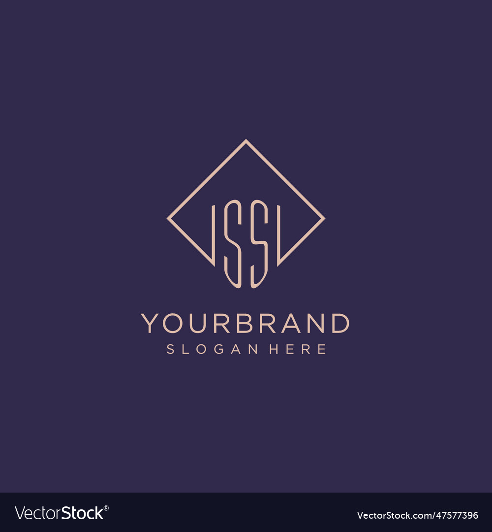 Initials ss logo monogram with rectangle style Vector Image
