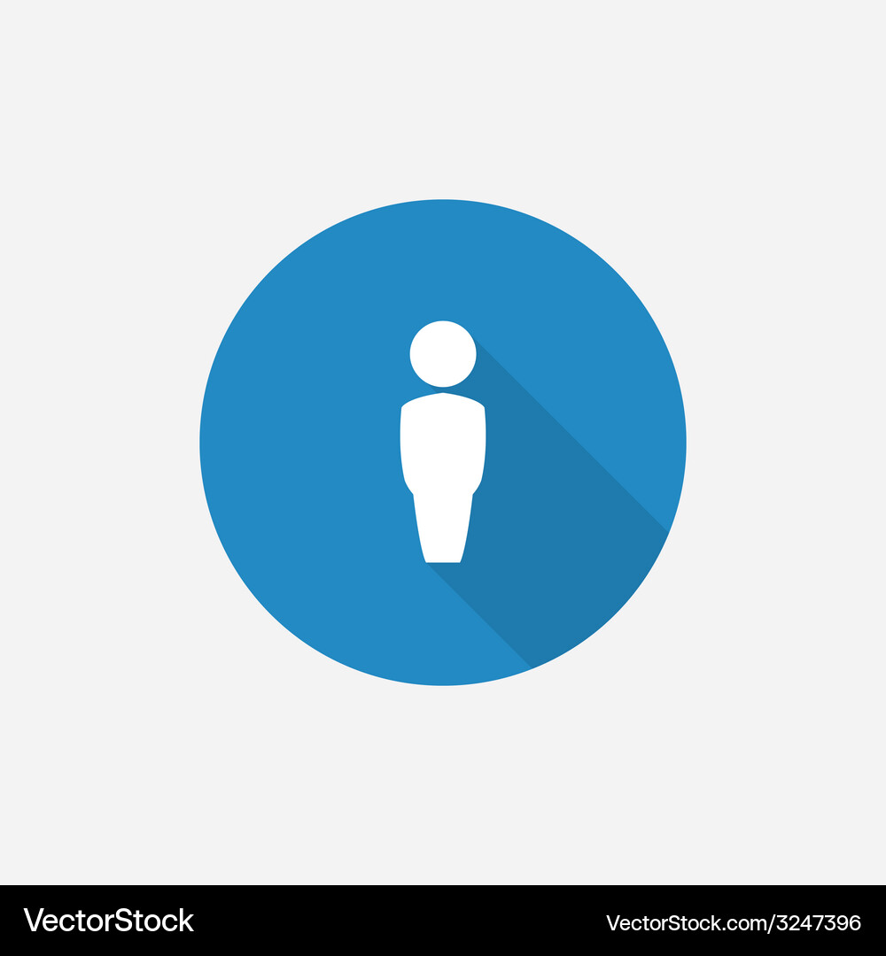 Male symbol flat blue simple icon with long shadow