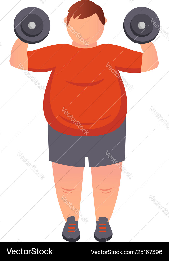 Man trying to lose weight diet Royalty Free Vector Image