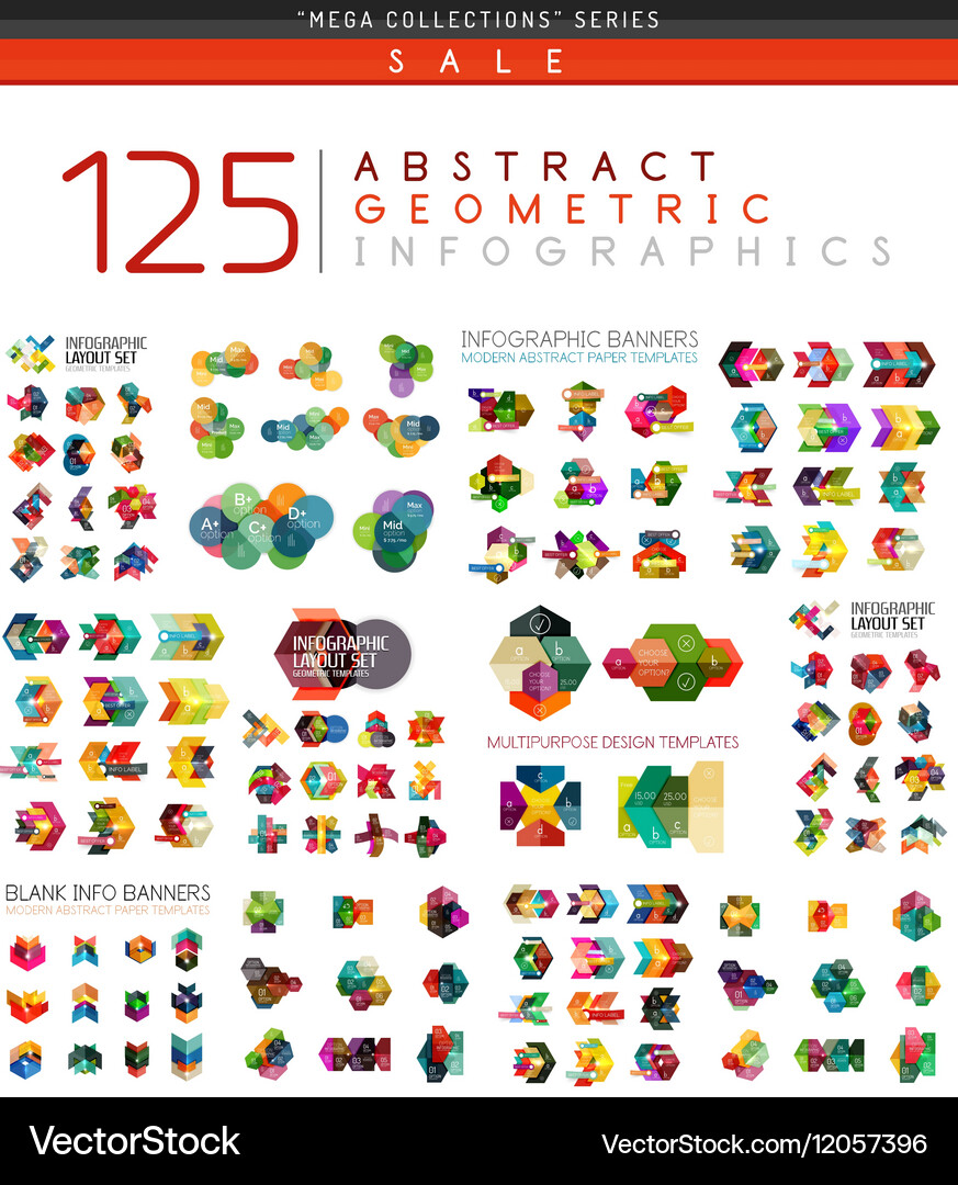 Mega collection of infographics Royalty Free Vector Image