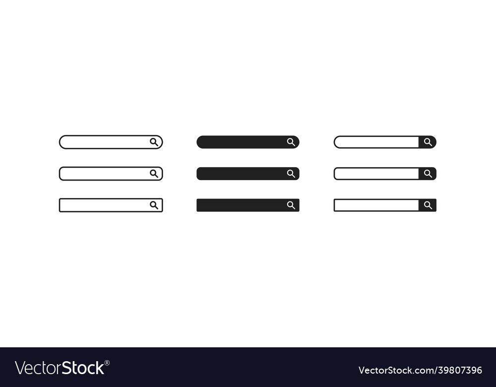 Search bar simple isolated icon set for your Vector Image