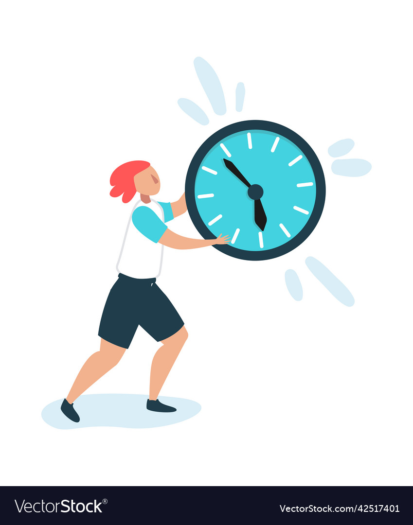 Against the clock composition Royalty Free Vector Image