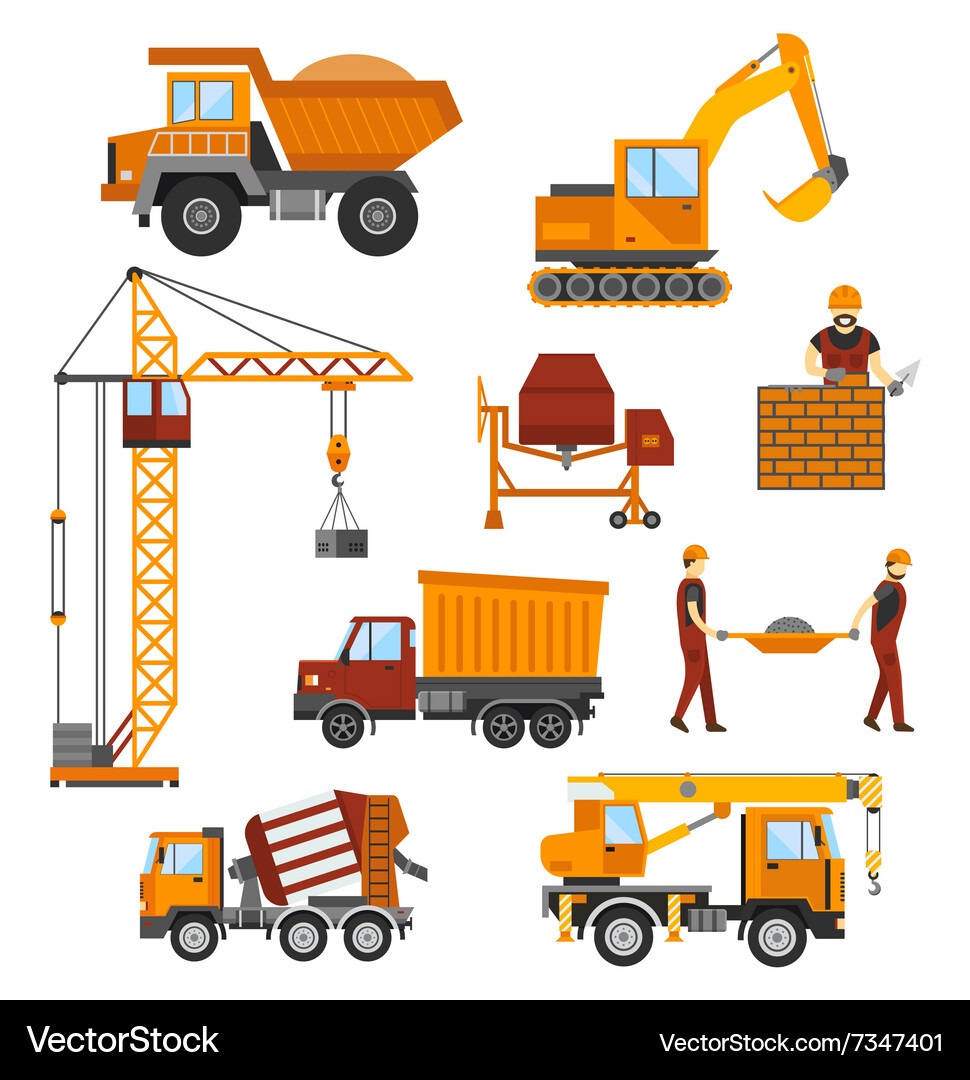 Building under construction workers Royalty Free Vector