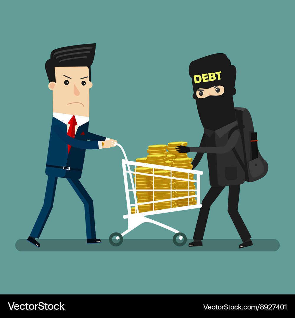 Businessman get robbery by business hands Vector Image