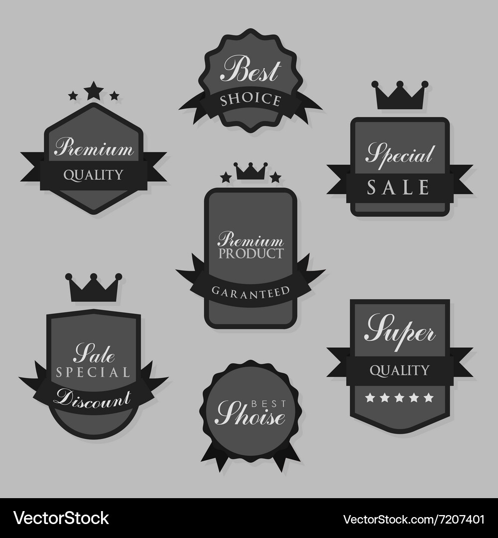 Collection of abstract label sticker tags Vector Image