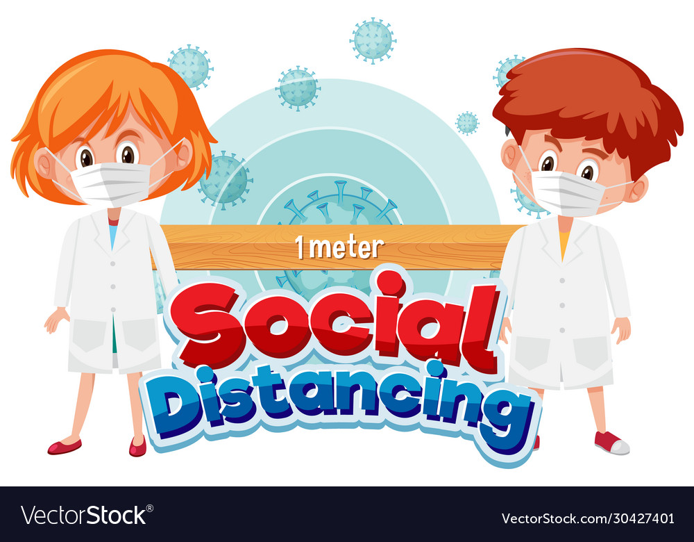 Coronavirus poster design with word social Vector Image