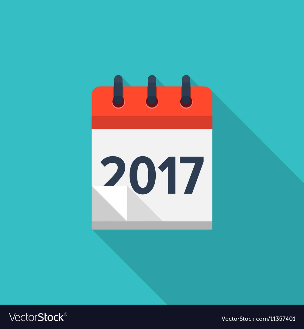 Flat calendar icon date and time background new Vector Image