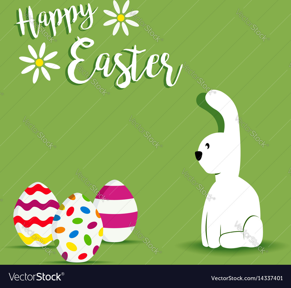 Happy easter white bunny spring design Royalty Free Vector