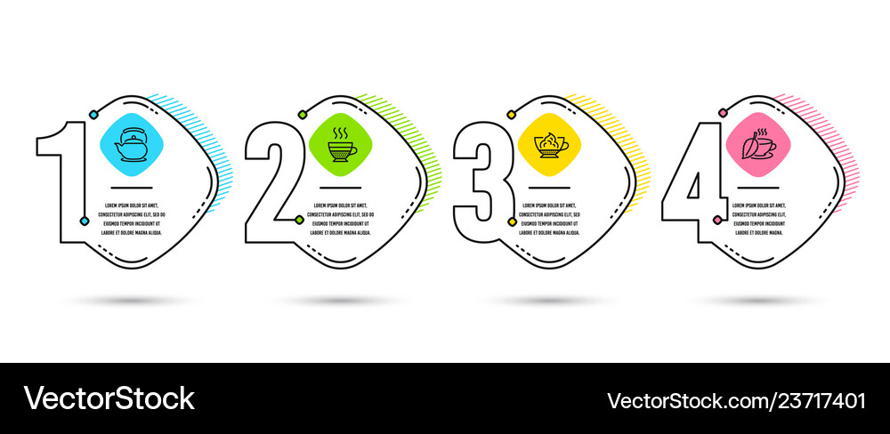 Infographic timeline set teapot espresso cream Vector Image
