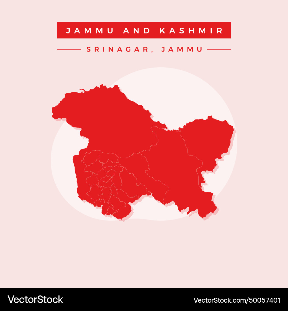 Jammu and kashmir map Royalty Free Vector Image