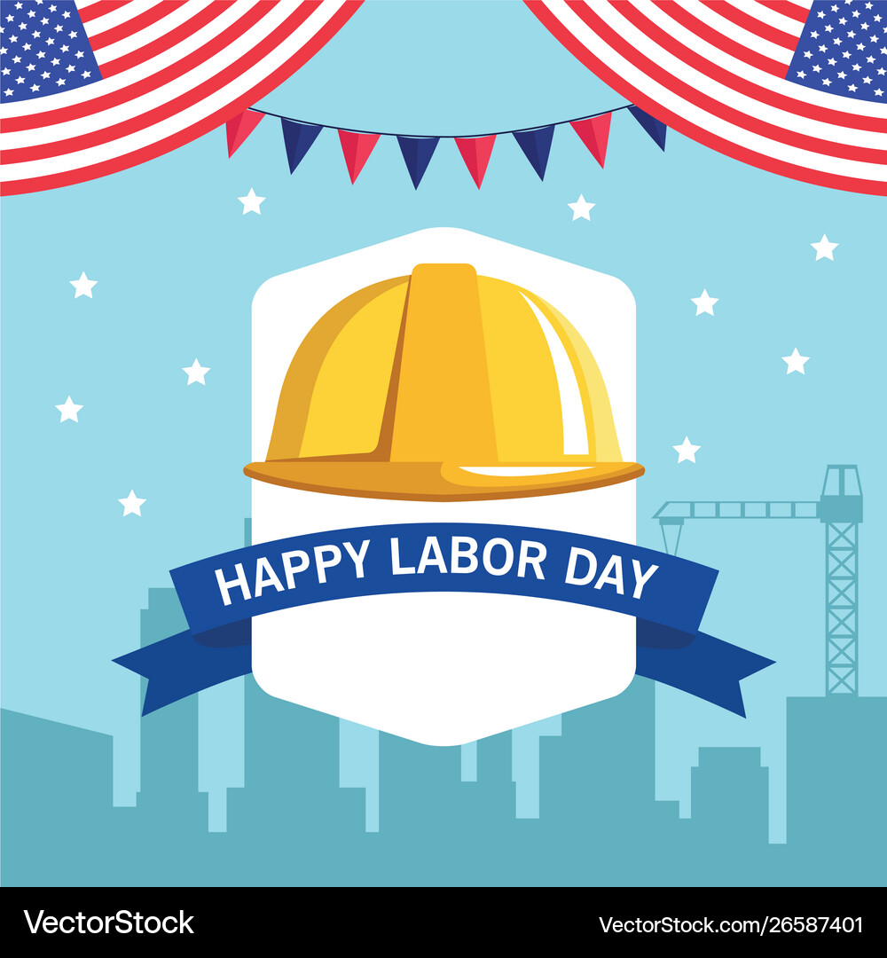 Labor day usa celebration cartoon Royalty Free Vector Image