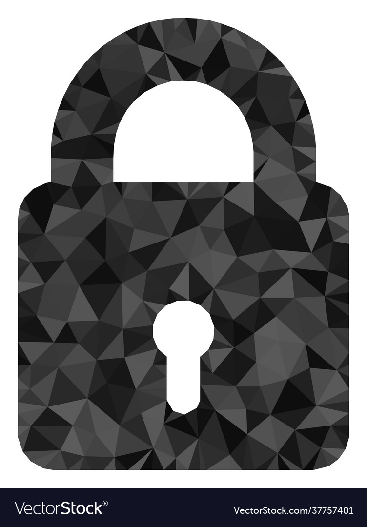 Lock polygonal lowpoly flat icon Royalty Free Vector Image