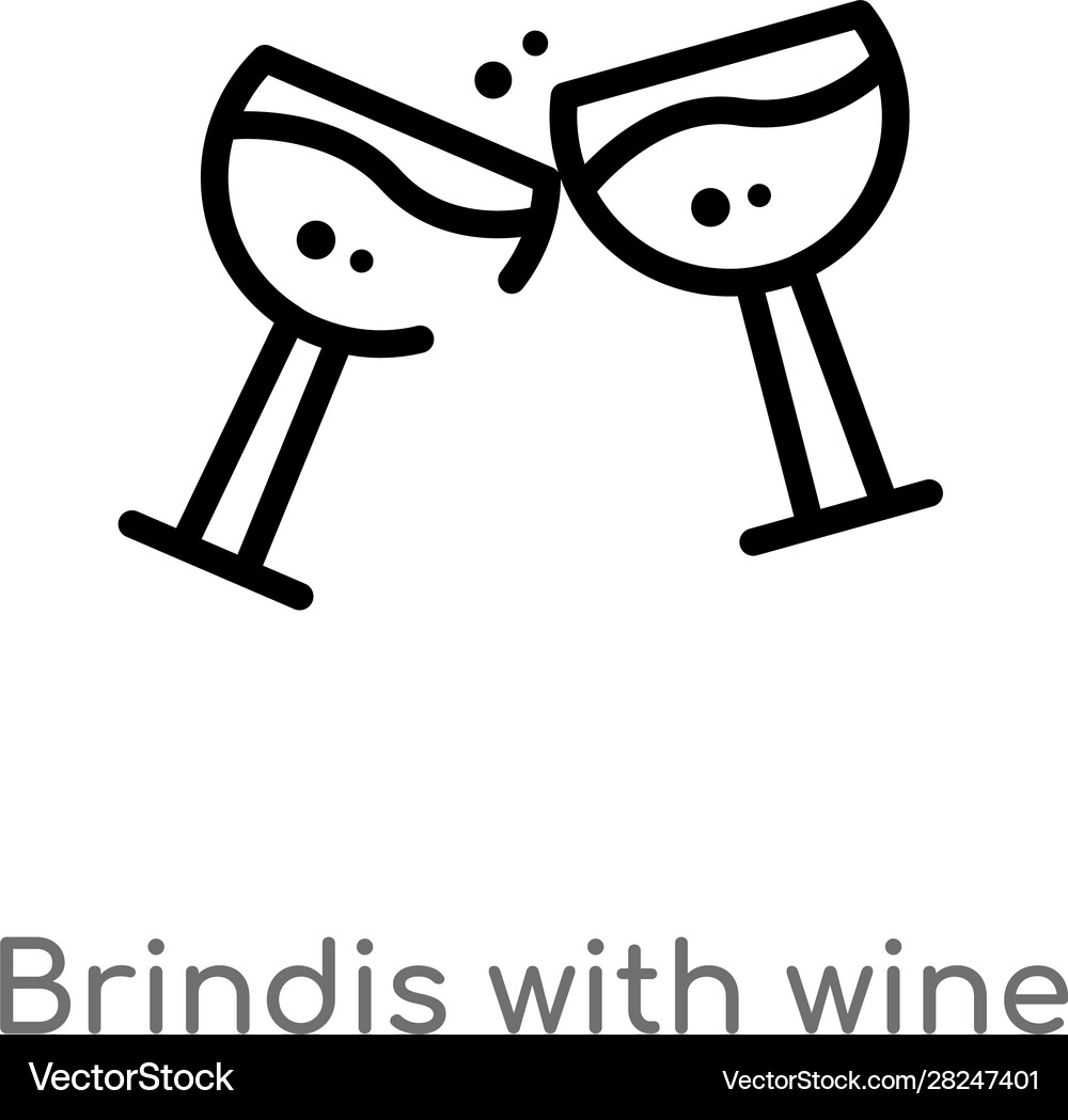 Outline brindis with wine glasses icon isolated Vector Image