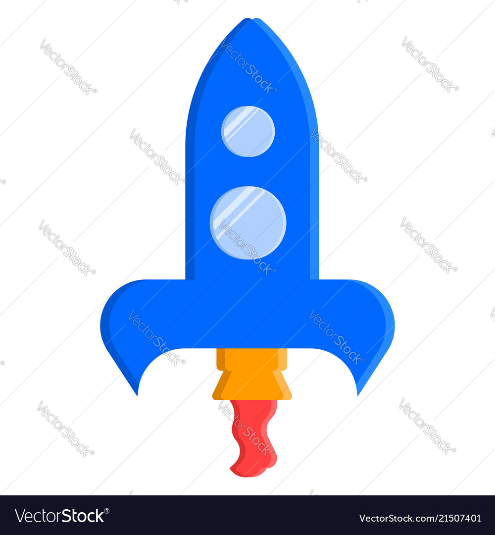 Rocket launch flat icon Royalty Free Vector Image