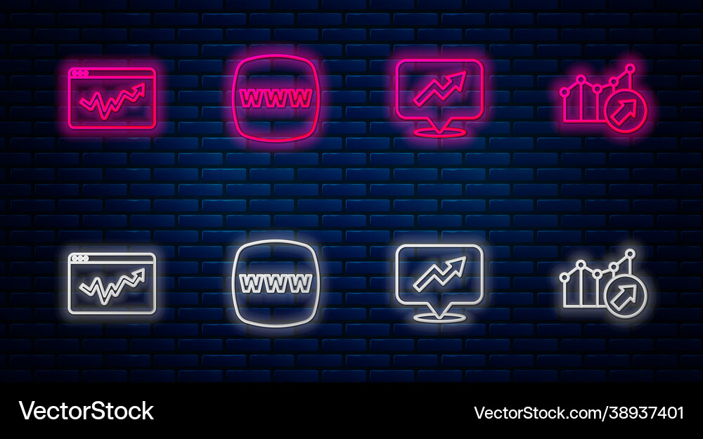 Set line website template financial growth graph Vector Image