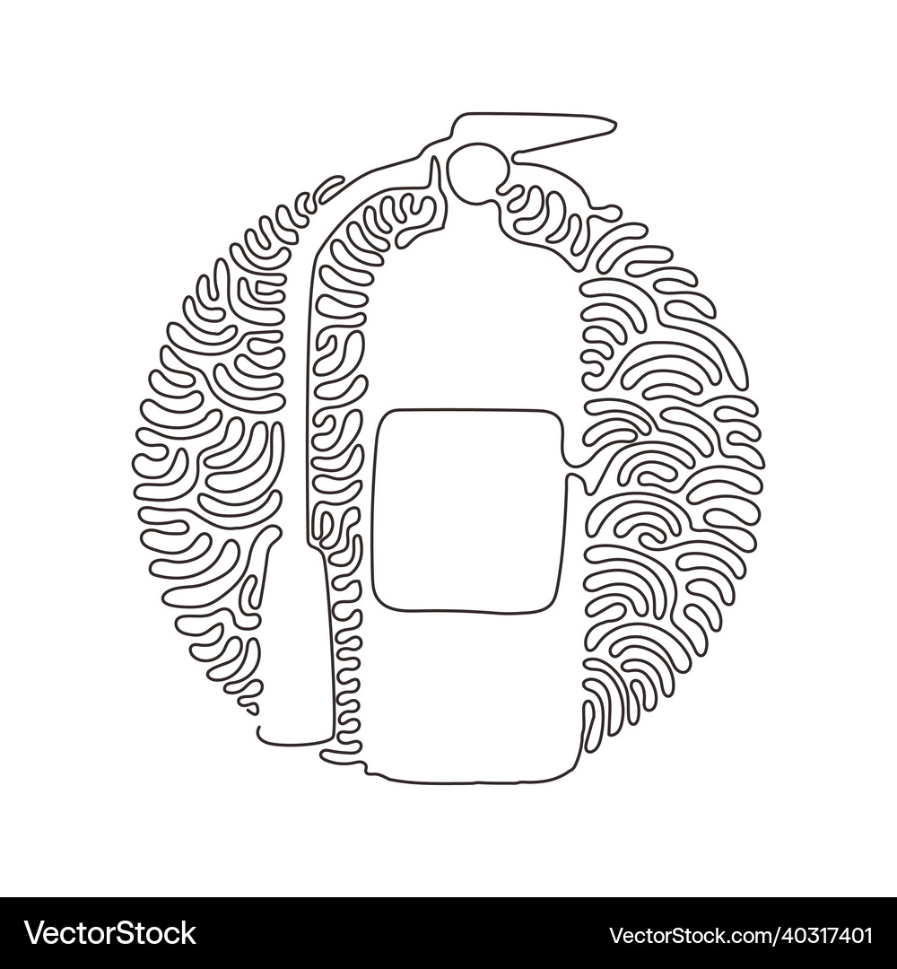Single one line drawing red fire extinguisher Vector Image
