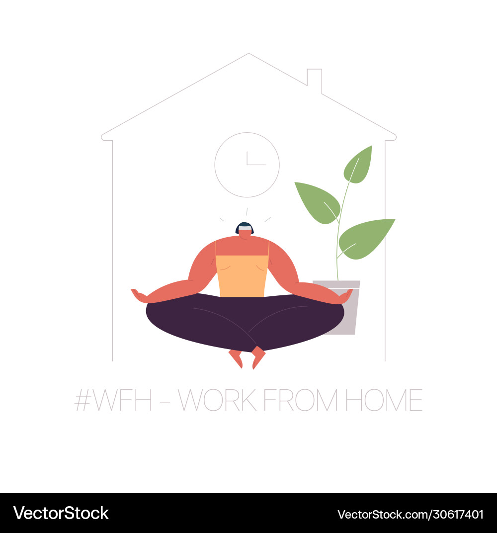 Wfh - work from home office an employee Royalty Free Vector
