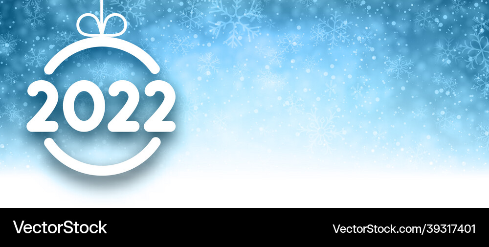 White christmas tree toy with 2022 sign Royalty Free Vector