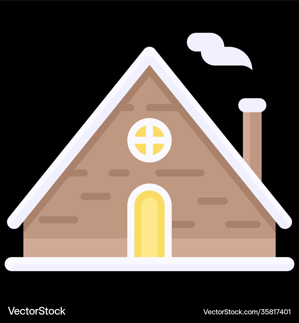Winter cottage icon city related Royalty Free Vector Image