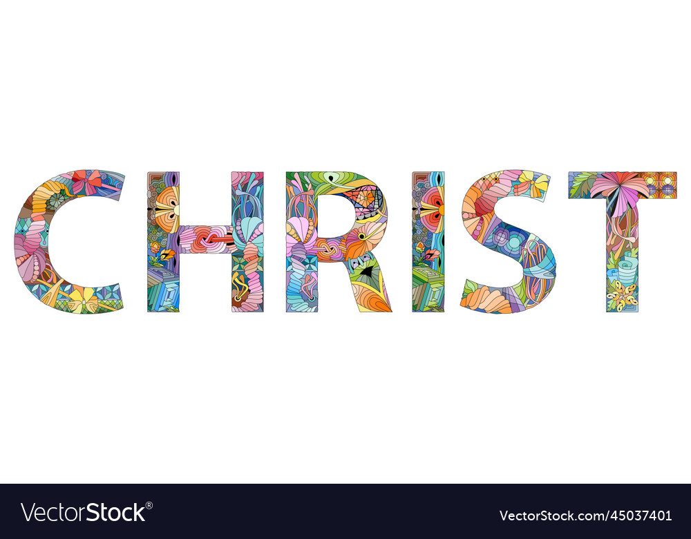 Word Christ Entangle Object For Decoration Vector Image