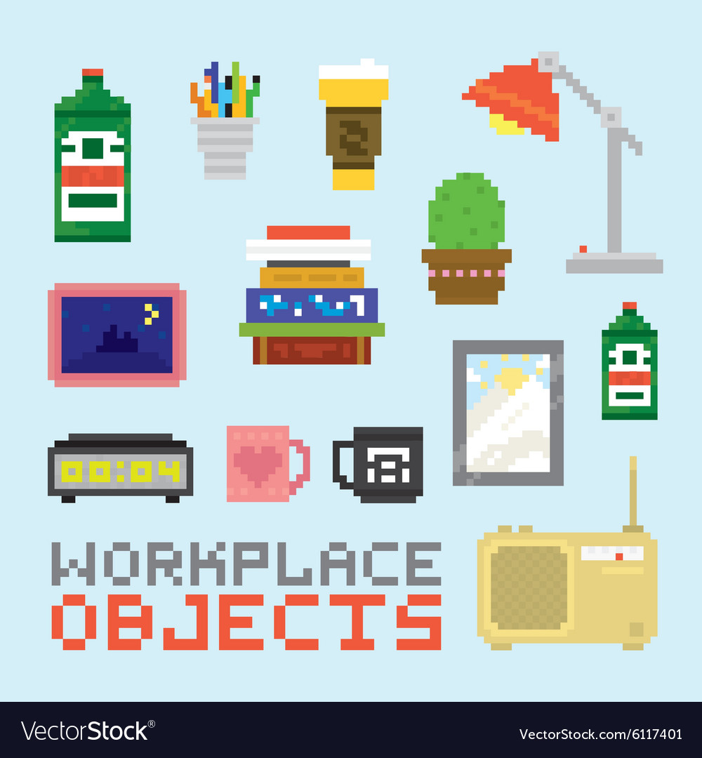 Workplace objects set Royalty Free Vector Image