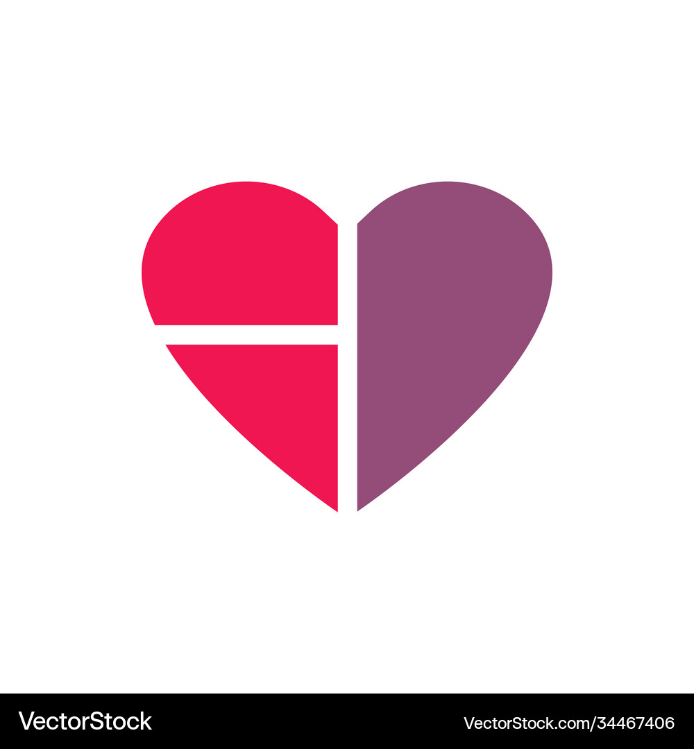Abstract heart logo design part love concept Vector Image
